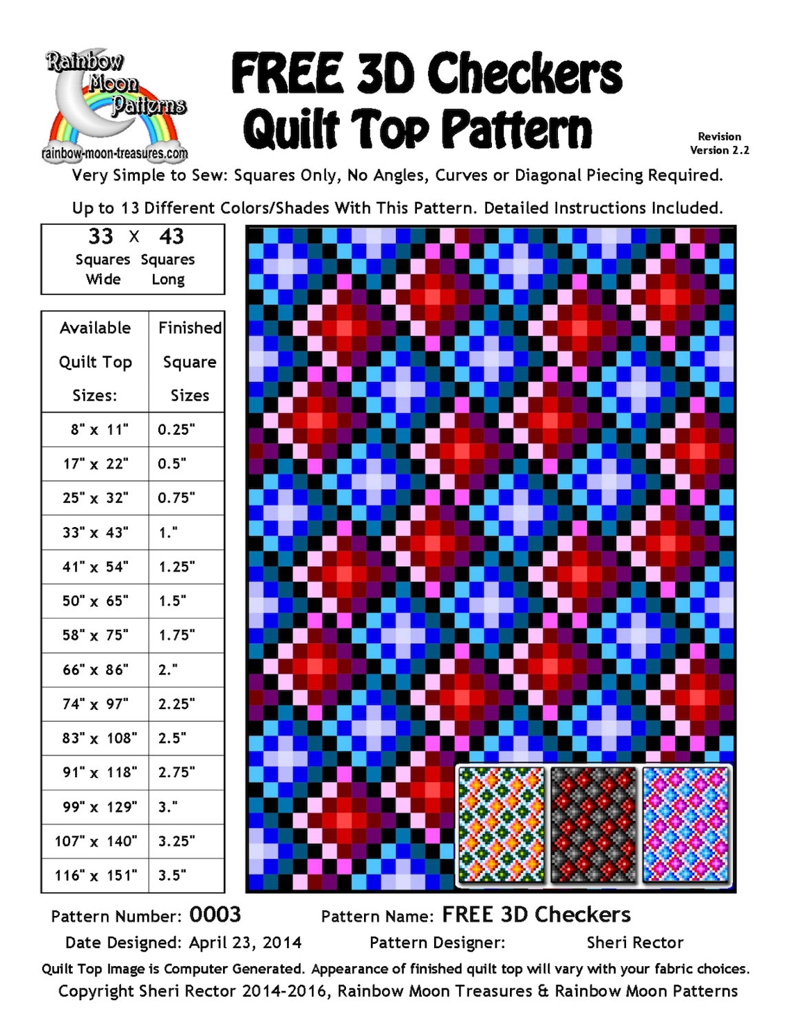 0003 3D Checkers Quilt Pattern - Etsy