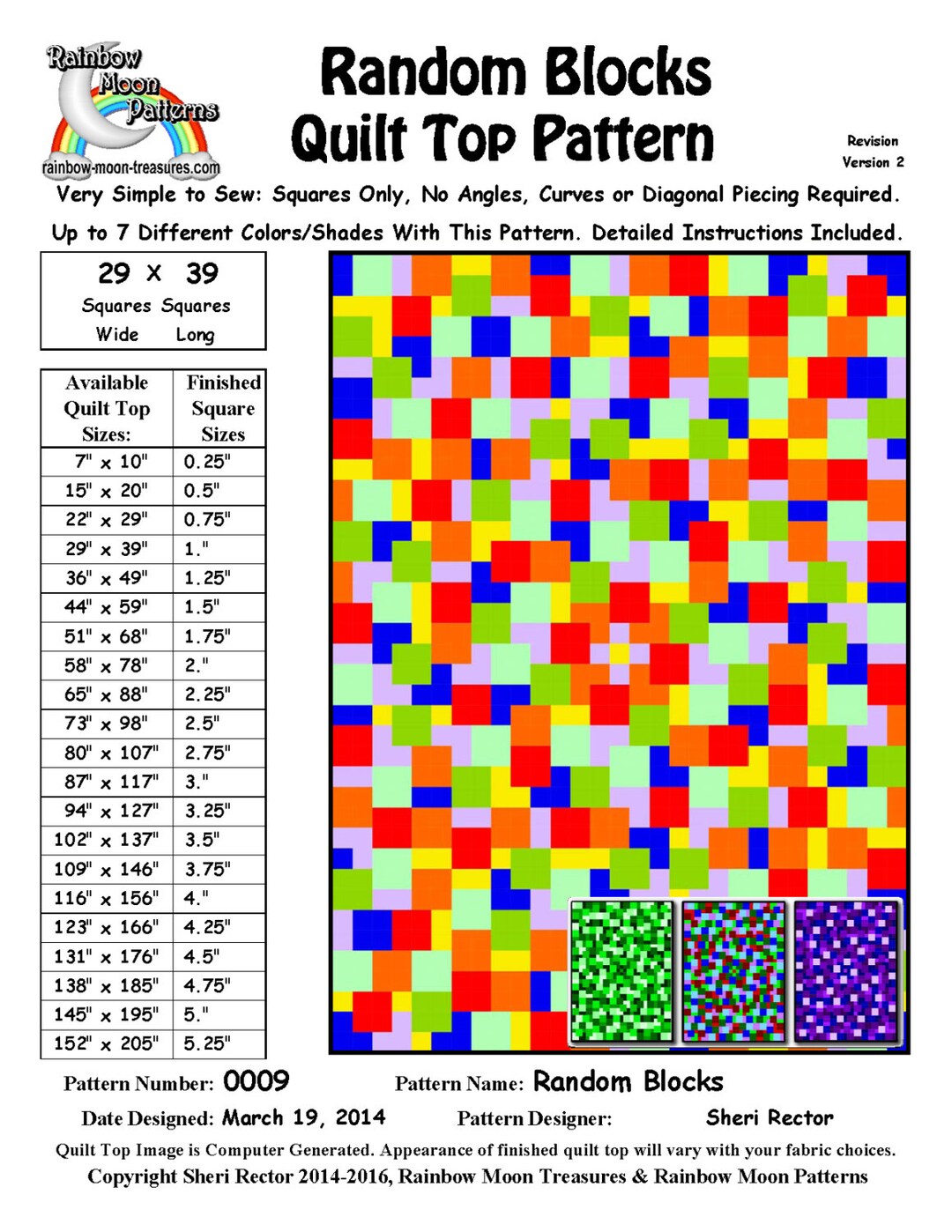 0009 Random Blocks Quilt Pattern - Etsy