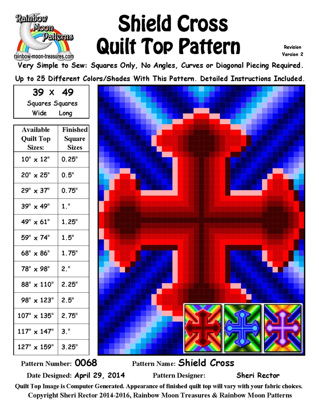 0068 Shield Cross Quilt Pattern - Etsy