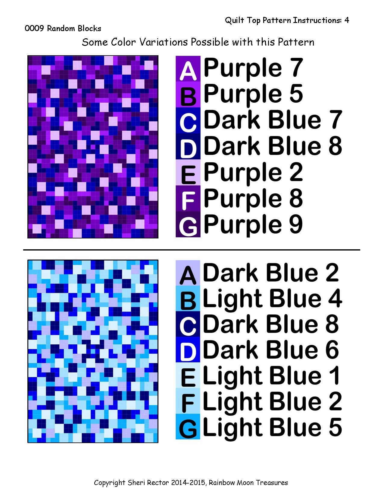 0009 Random Blocks Quilt Pattern - Etsy