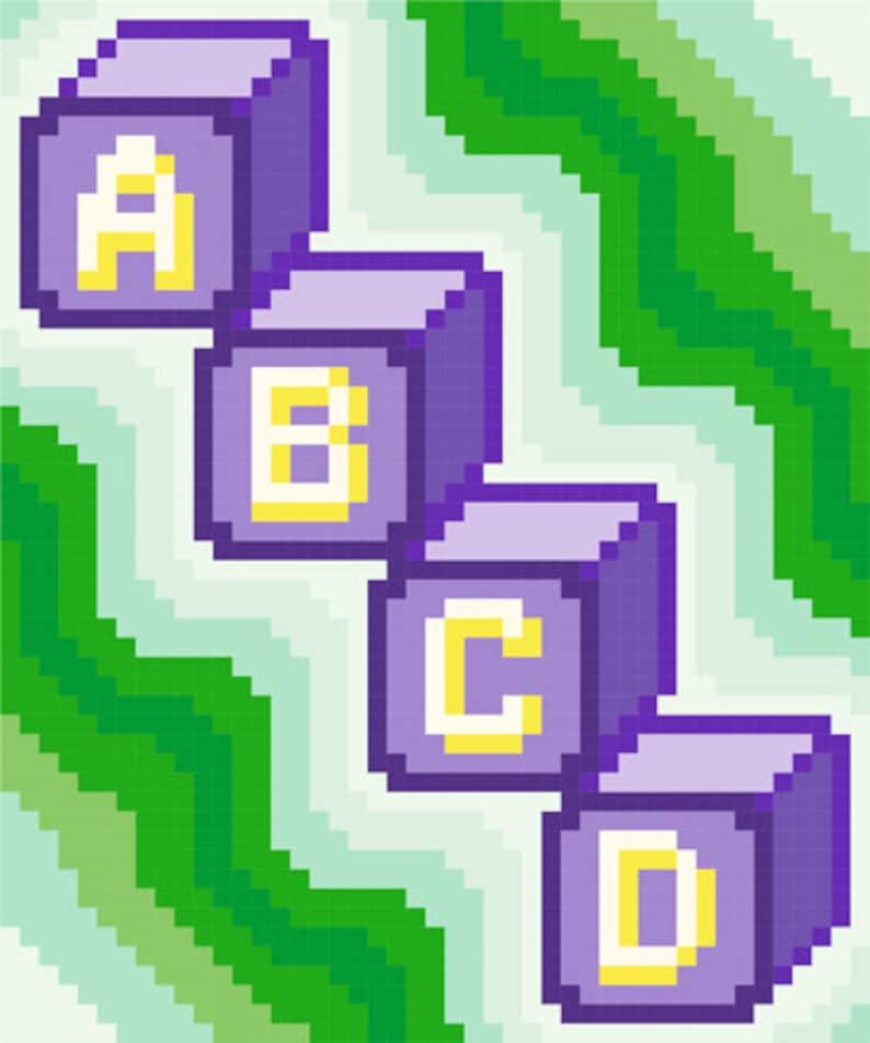 0172 Baby Blocks ABCD Quilt Pattern - Etsy