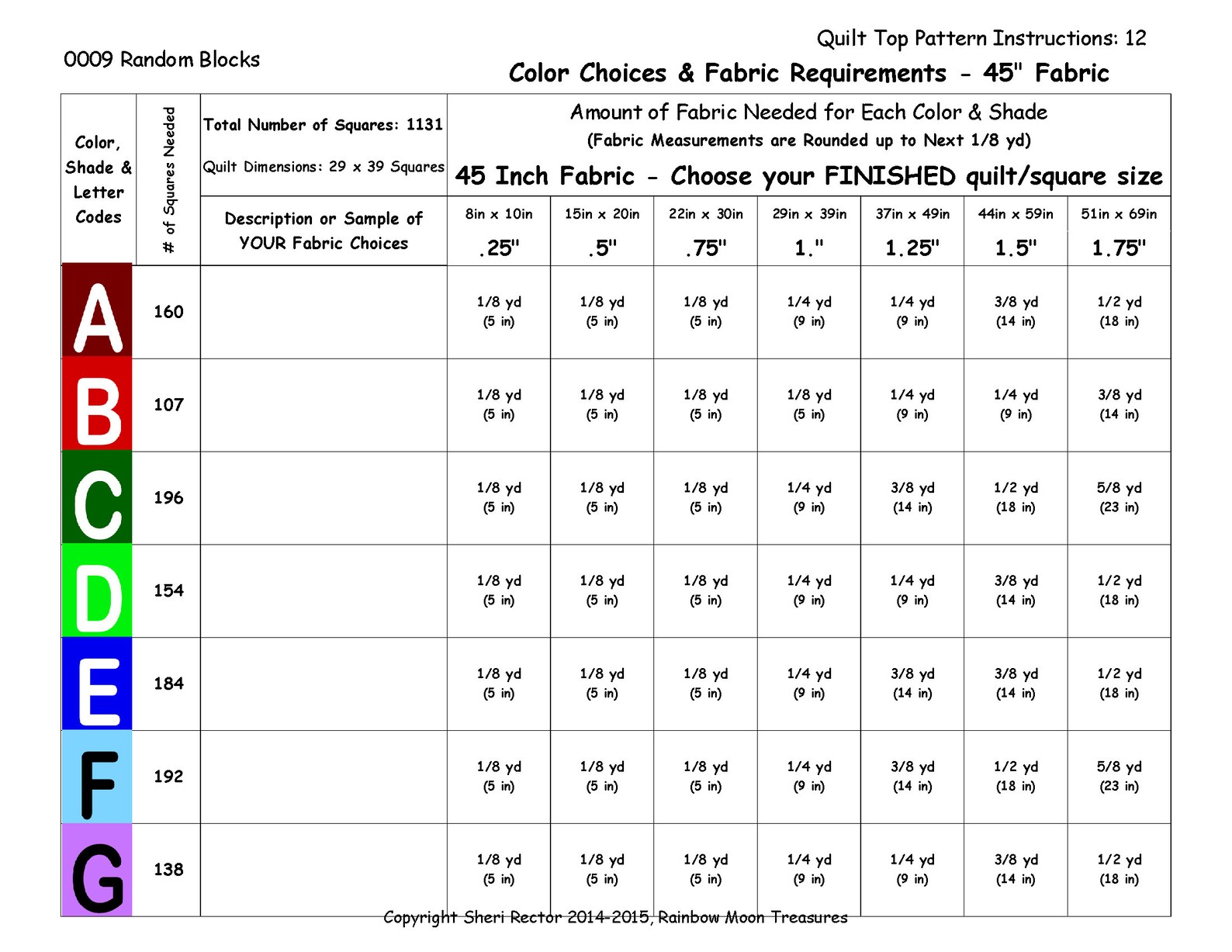 0009 Random Blocks Quilt Pattern - Etsy