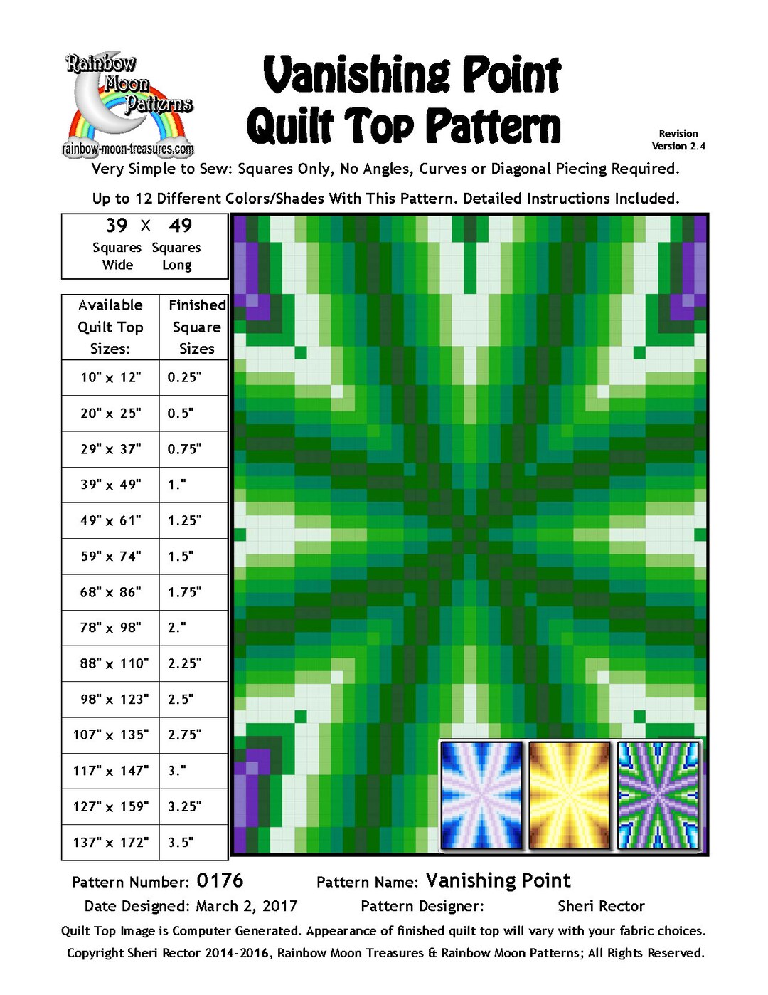 0176 Vanishing Point Quilt Pattern - Etsy