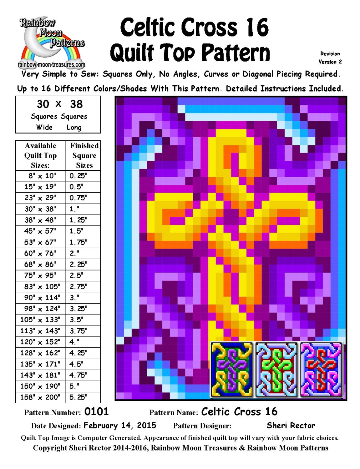 0101 Celtic Cross 16 Quilt Pattern - Etsy