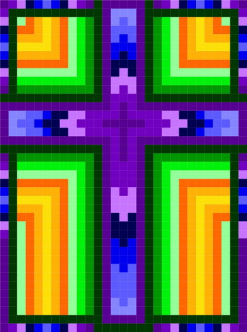 0041 Bordered 3D Cross Quilt Pattern - Etsy