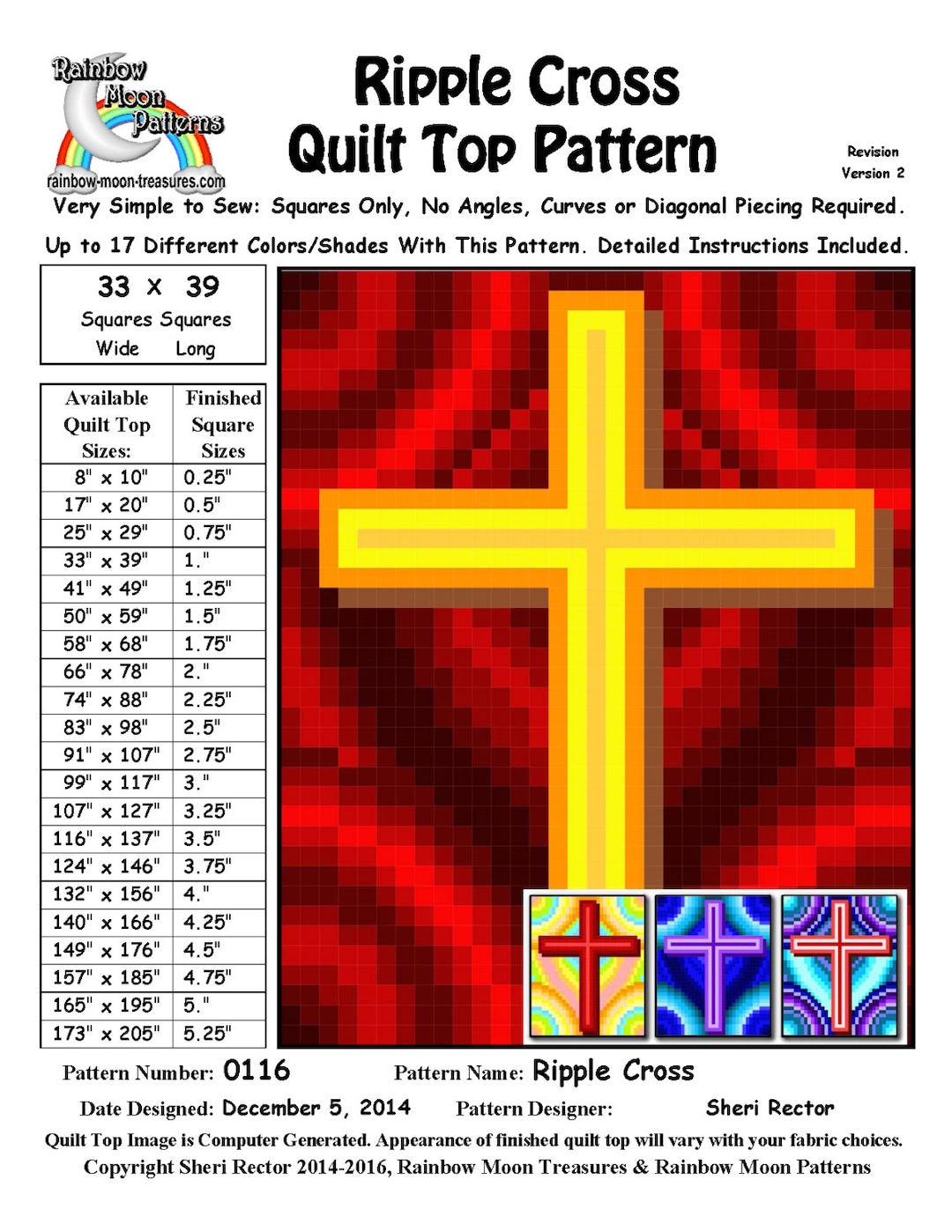 0116 Simple Cross With Ripples Quilt Pattern - Etsy