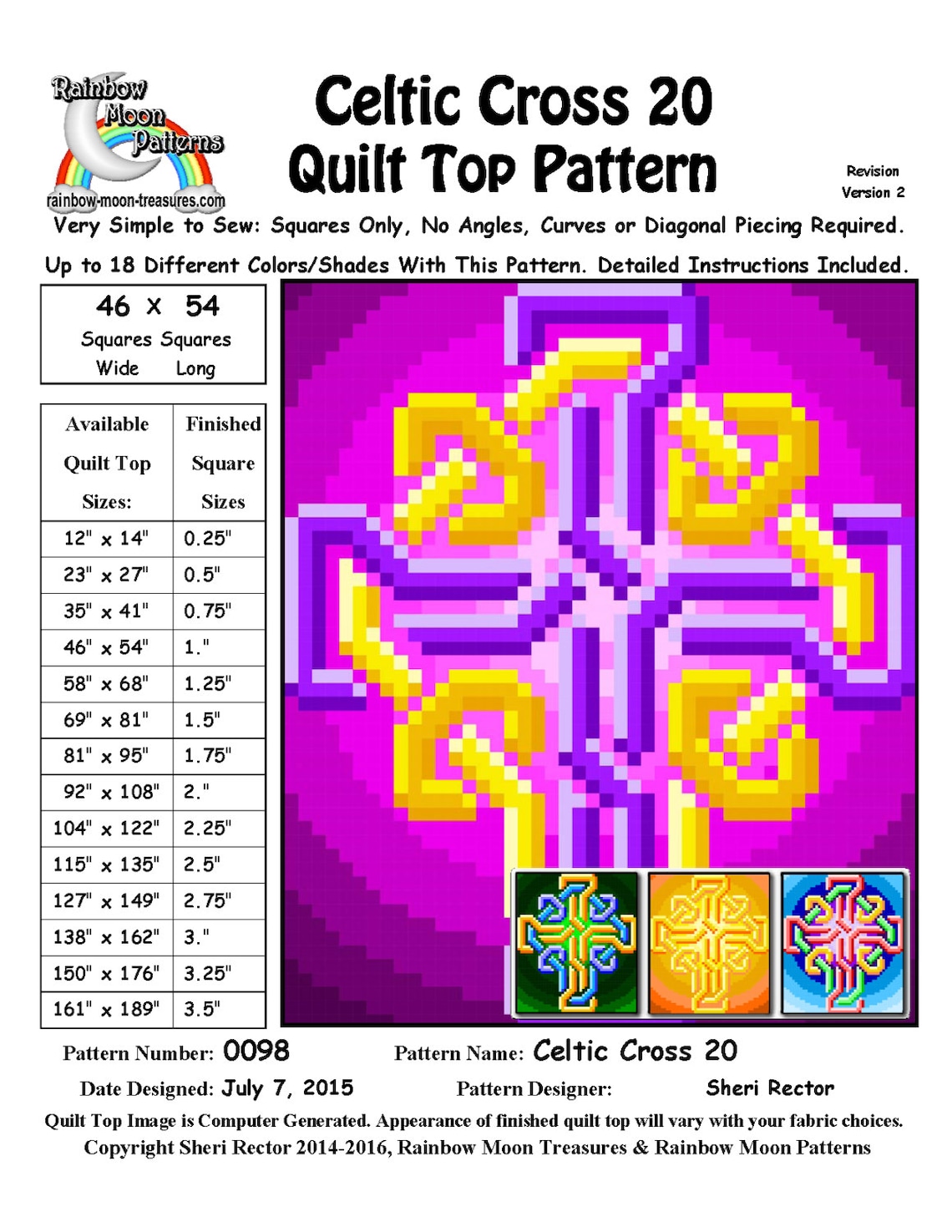 0098 Celtic Cross 20 Quilt Pattern - Etsy