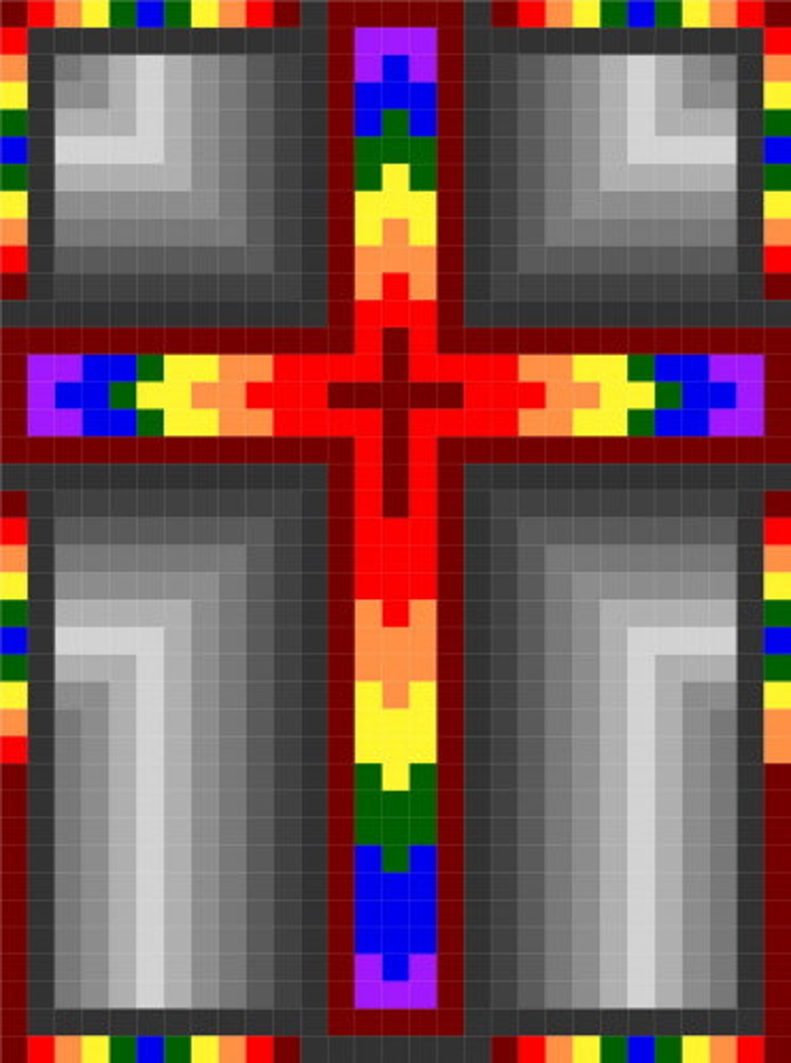 0041 Bordered 3D Cross Quilt Pattern - Etsy