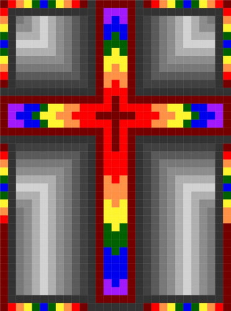 0041 Bordered 3D Cross Quilt Pattern - Etsy