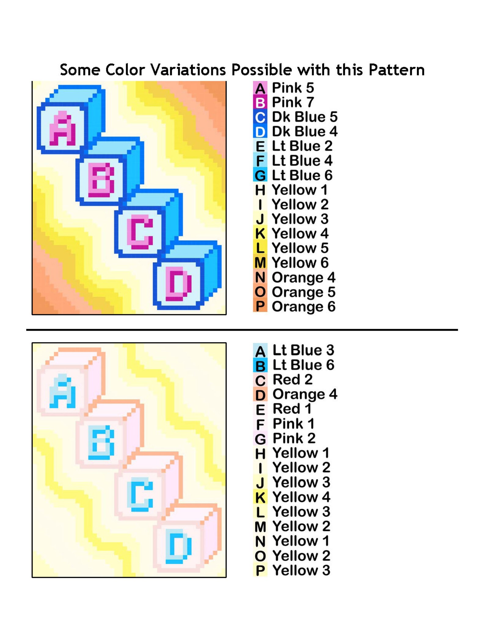 0172 Baby Blocks ABCD Quilt Pattern - Etsy