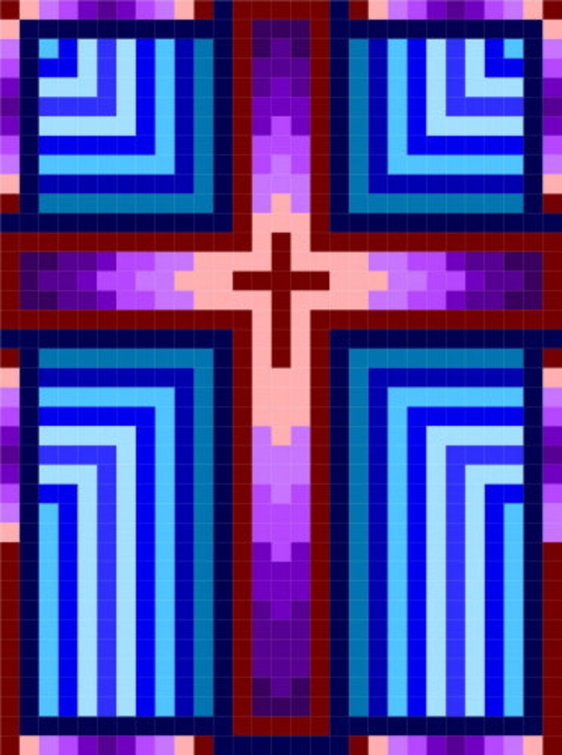 0041 Bordered 3D Cross Quilt Pattern - Etsy