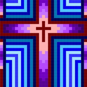 0041 Bordered 3D Cross Quilt Pattern - Etsy