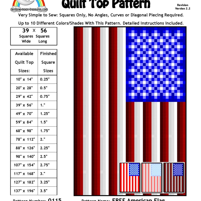 American Flag Quilt Pattern - Etsy