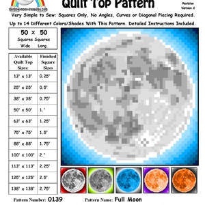 0139 Full Moon Quilt Pattern - Etsy