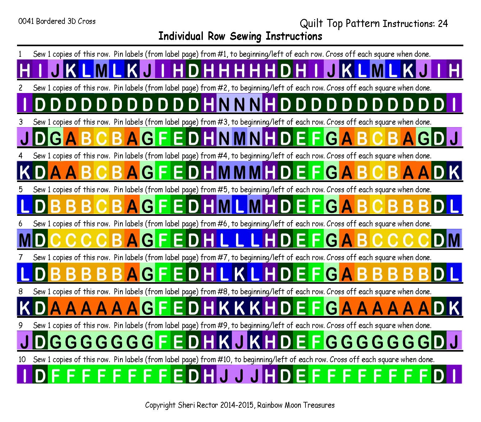 0041 Bordered 3D Cross Quilt Pattern - Etsy