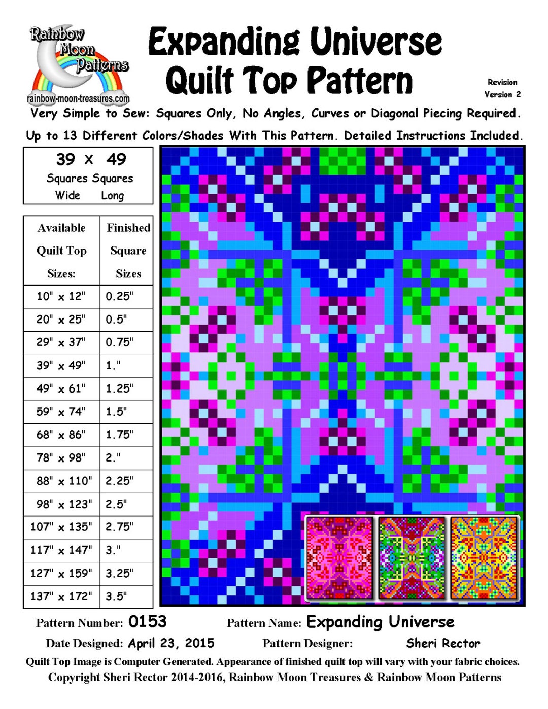 0153 Expanding Universe Quilt Pattern - Etsy