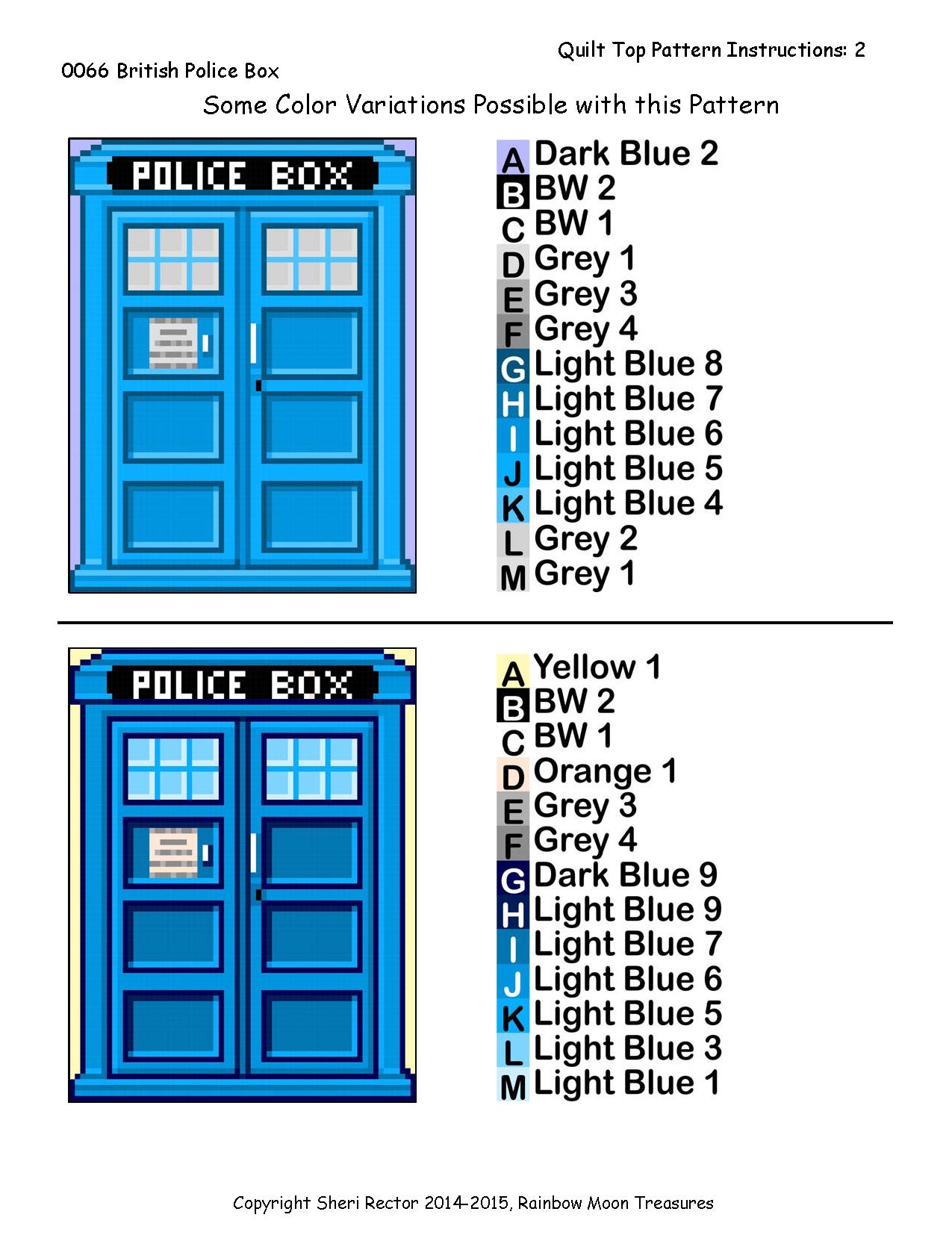 0066 British Police Box Quilt Pattern - Etsy