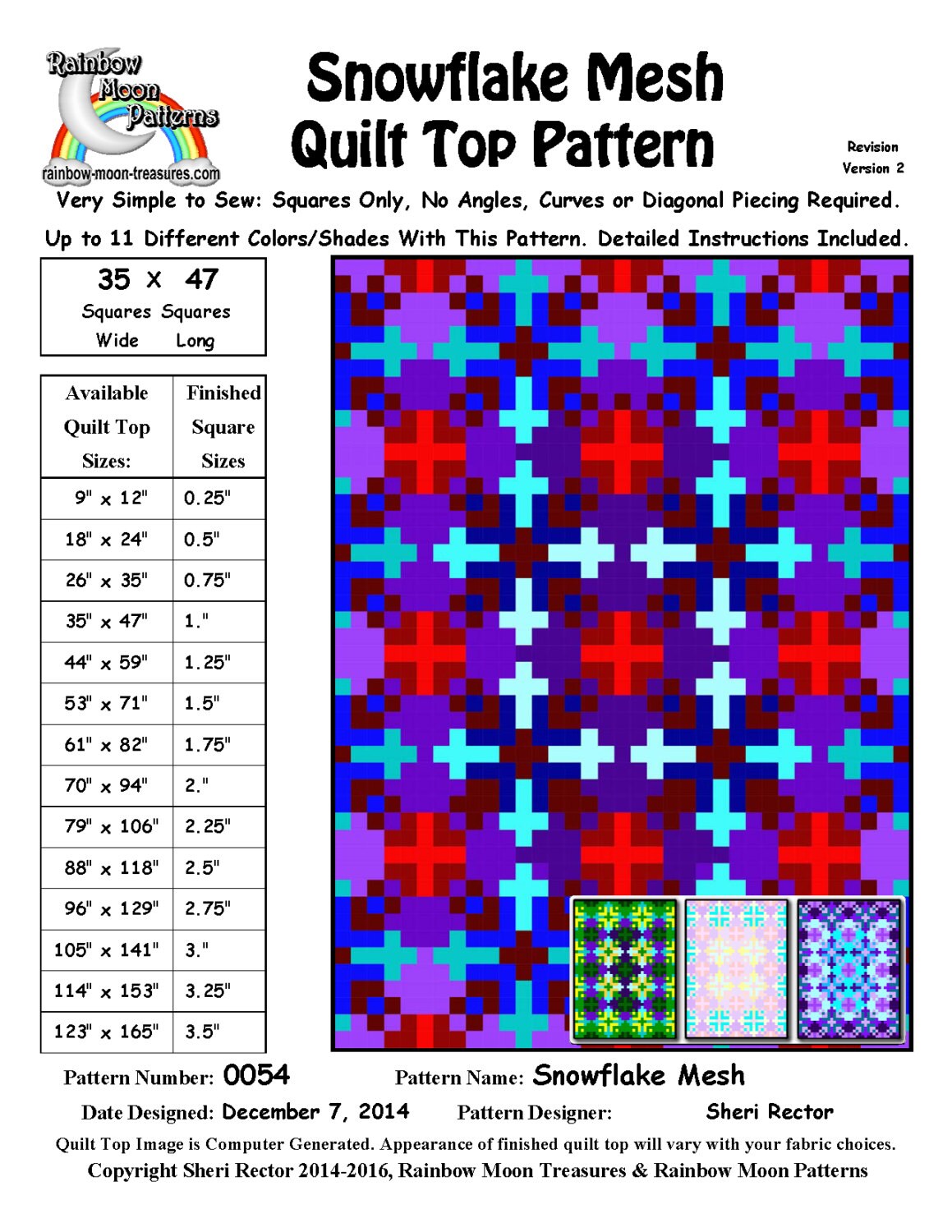0054 Snowflake Mesh Quilt Pattern - Etsy