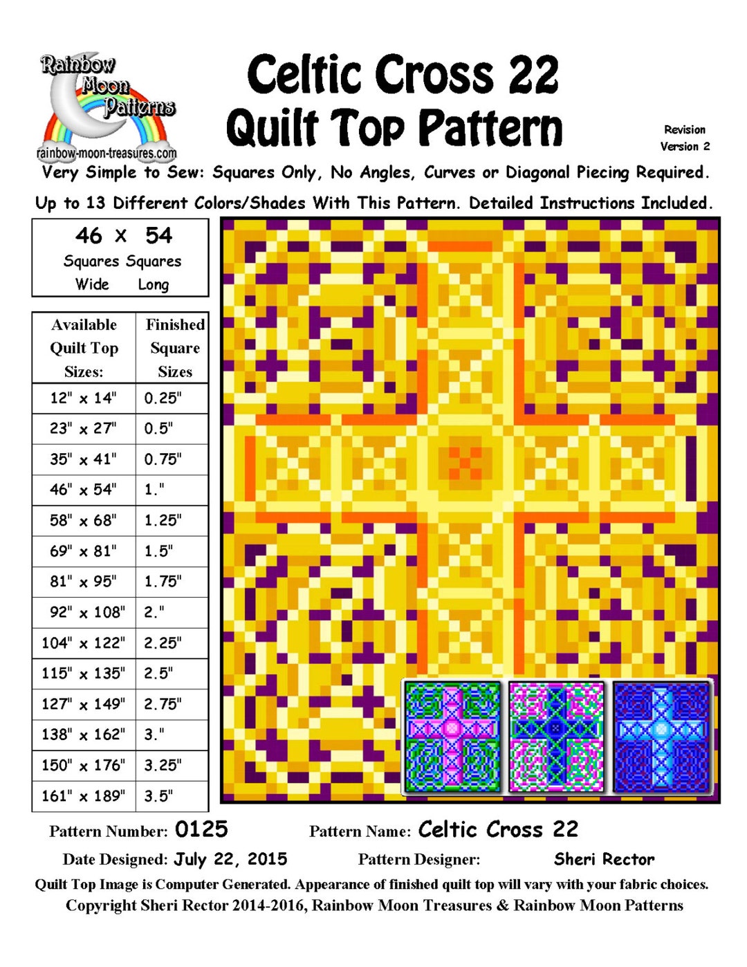 0125 Celtic Cross 22 Quilt Pattern - Etsy