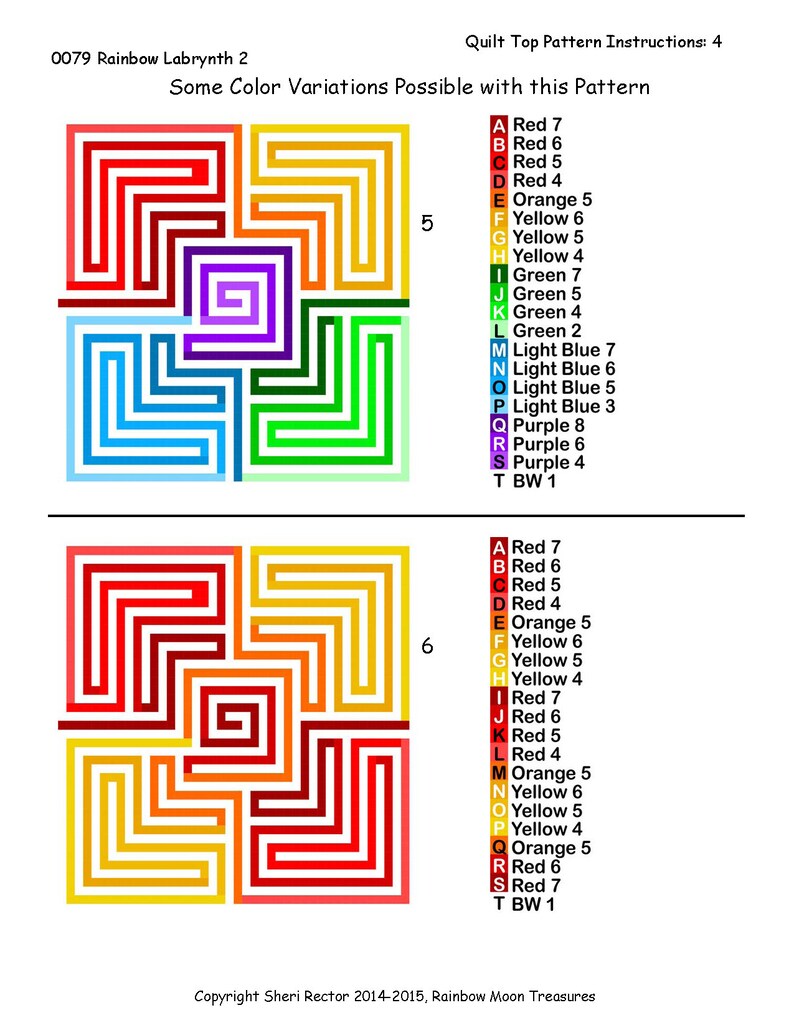 0079 Rainbow Labrynth 2 Quilt Pattern - Etsy