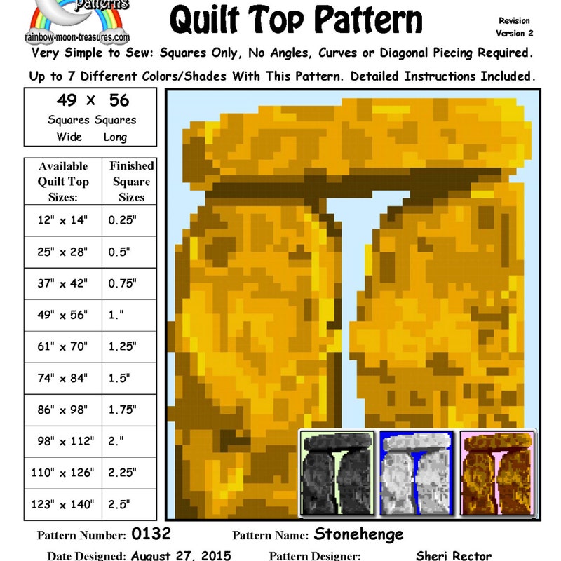 Stonehenge Quilt Pattern - Etsy