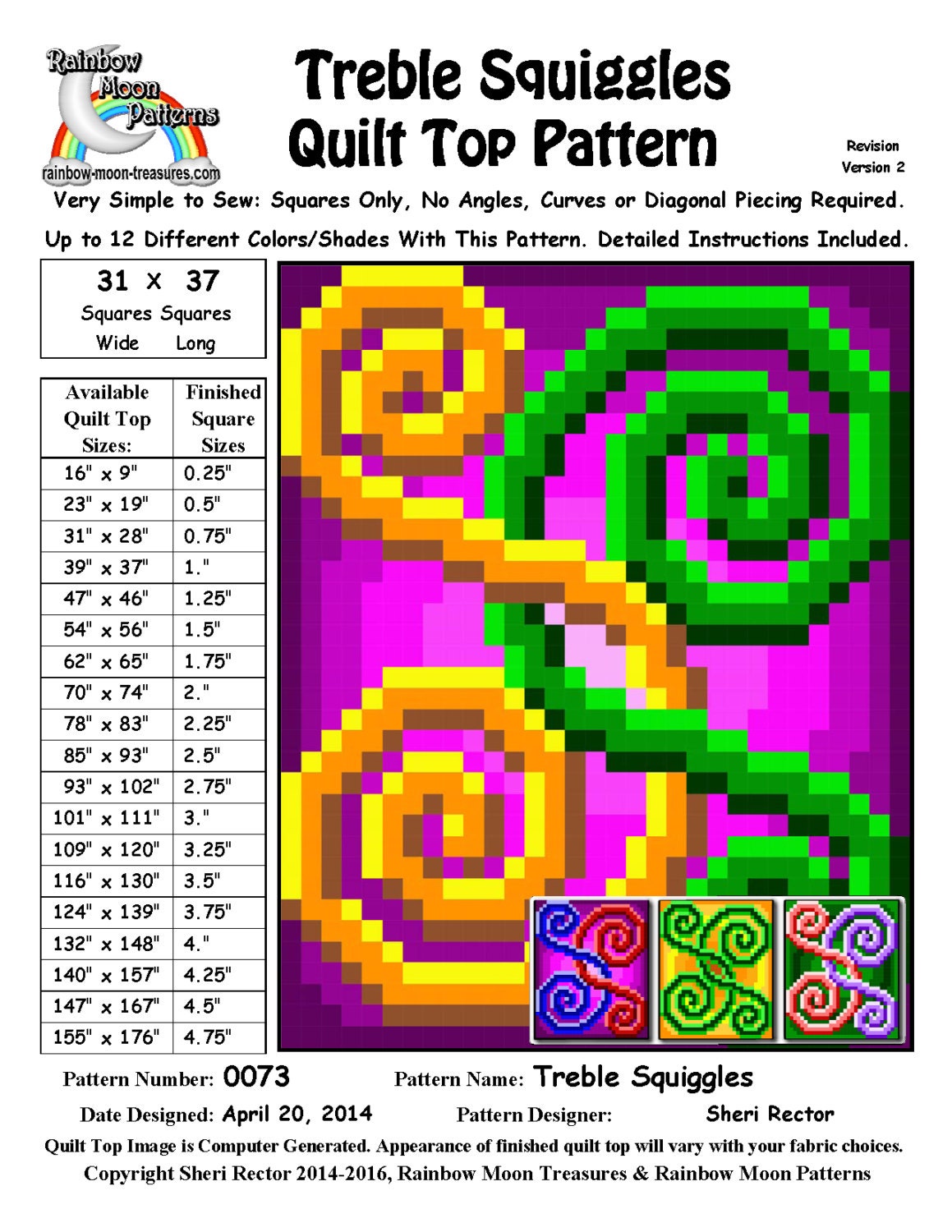 0073 Treble Squiggles Quilt Pattern - Etsy