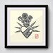 5 Sacred Heart Milagro Corazon Nature ADVENTURE Block Print Linoleum ...
