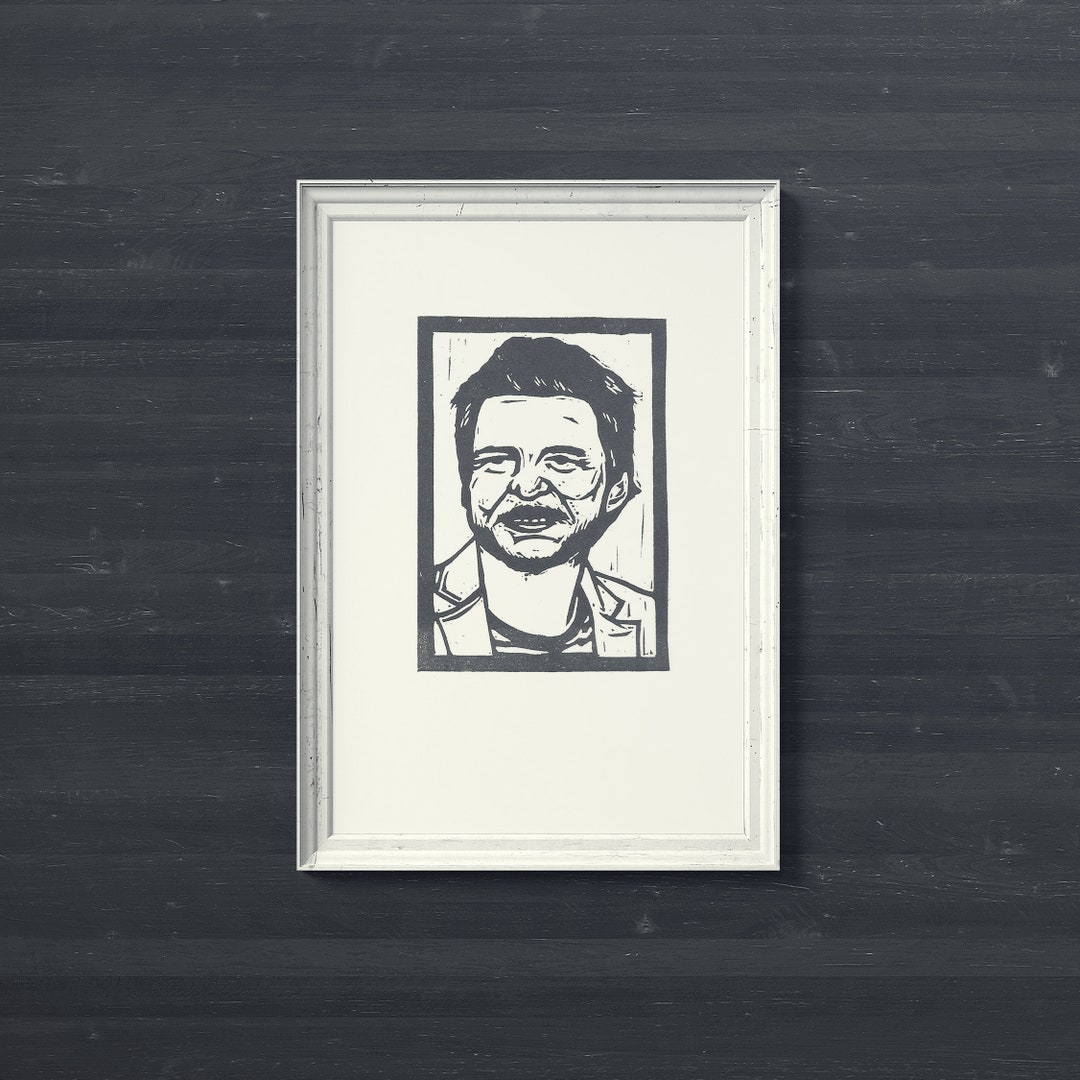 Pedro Pascal Inspired Print Linoleum Print - Etsy