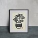 8x10 Floral Vase Block Print Linoleum Print Housewarming Gift Mini ...