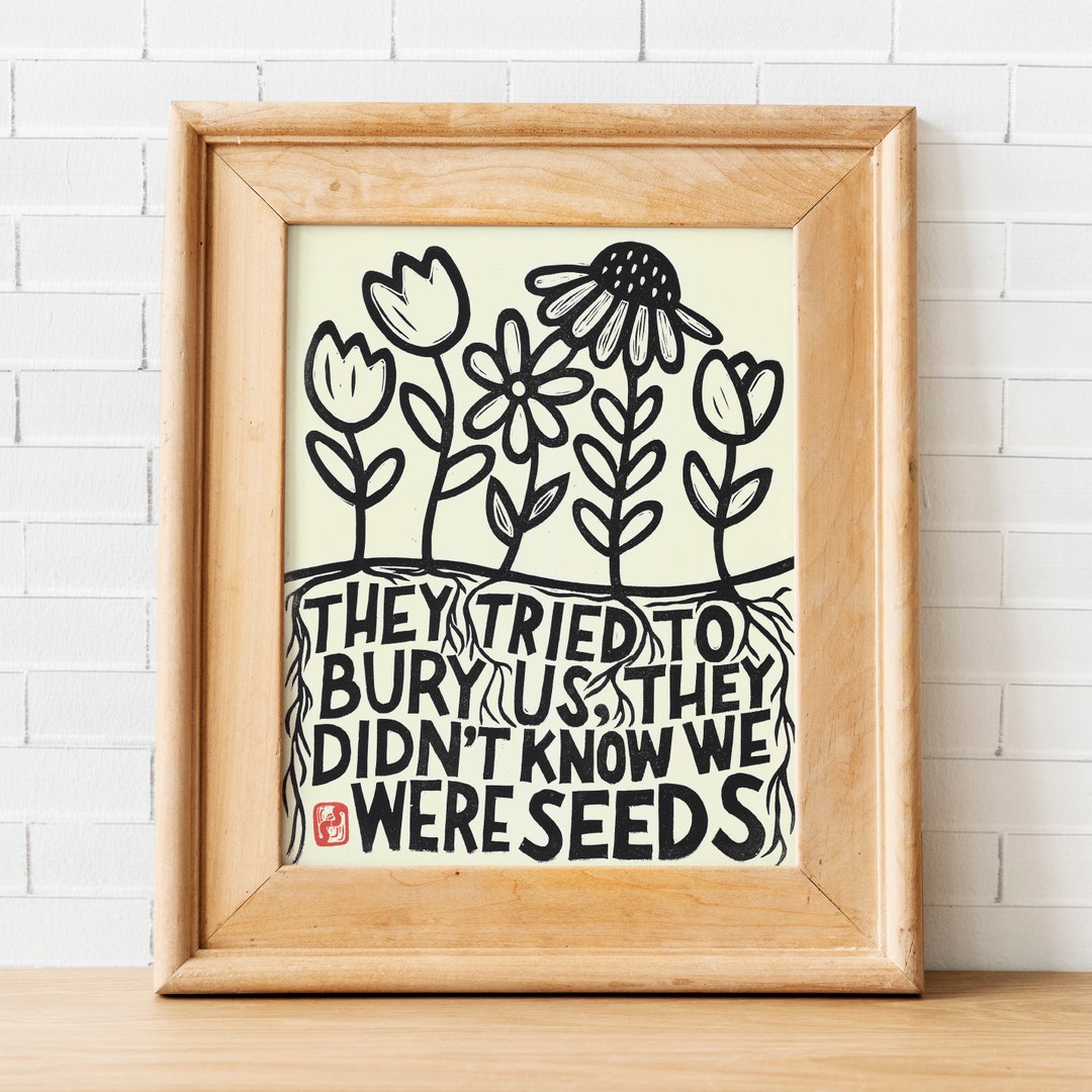 8"x10" Floral Vase Block Print Linoleum Print Housewarming Gift Friend ...