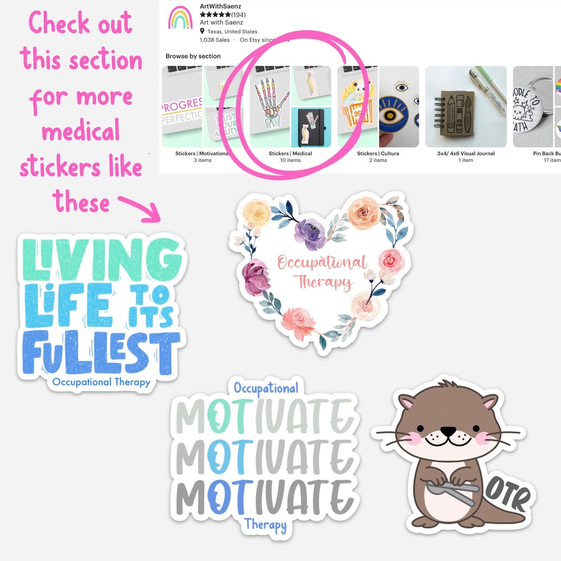 Health Professional Vinyl Sticker Set of 4 Medical Student - Etsy