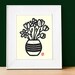 8x10 Floral Vase Block Print Linoleum Print Housewarming Gift Mini ...