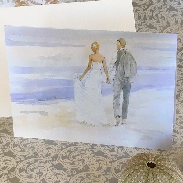 Beach Wedding Card - Etsy