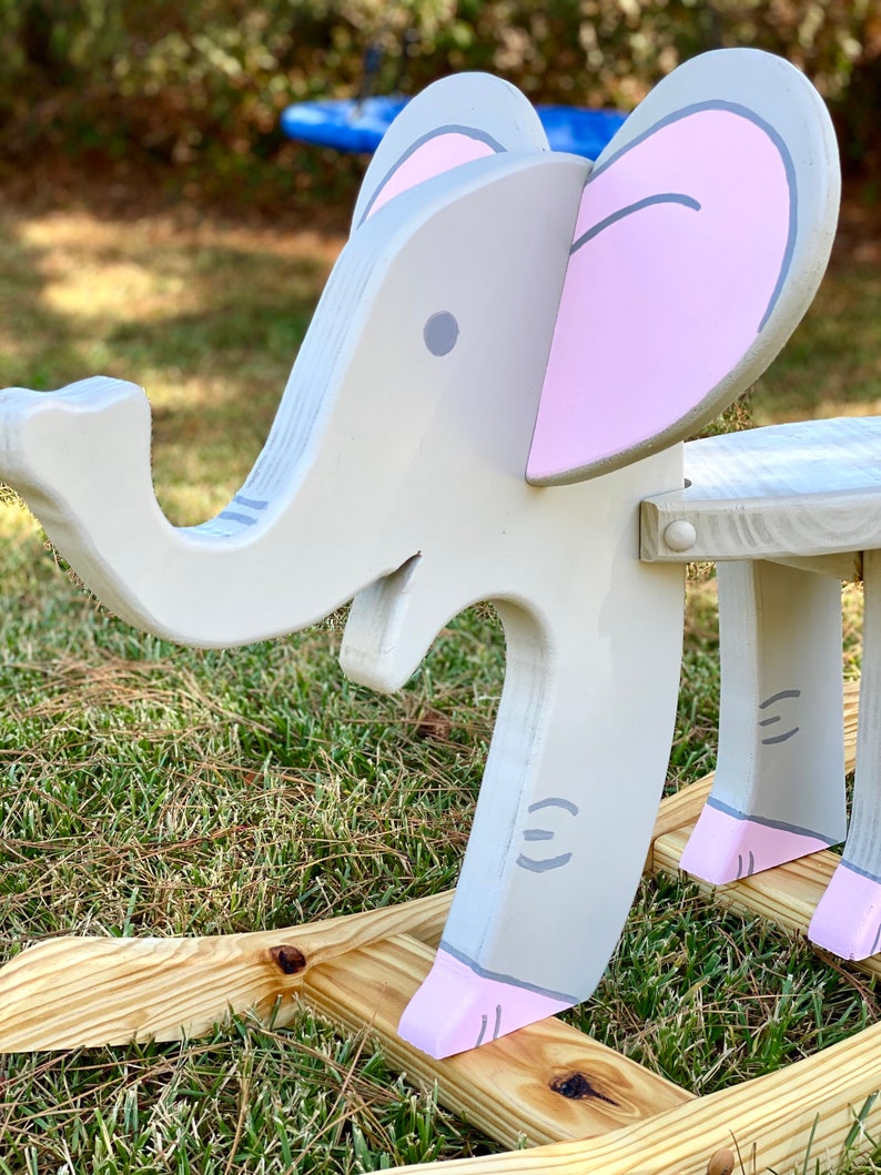 Elephant Rocker Elephant Rocking Horse Wood Rocker Baby Shower - Etsy