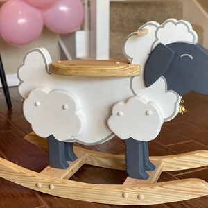 Sheep Rocker Wooden Rocking Horse for Toddler Rocker Ride on Toy Sheep ...