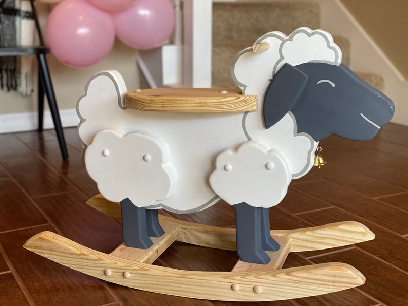 Sheep Rocker Wooden Rocking Horse for Toddler Rocker Ride on Toy Sheep ...