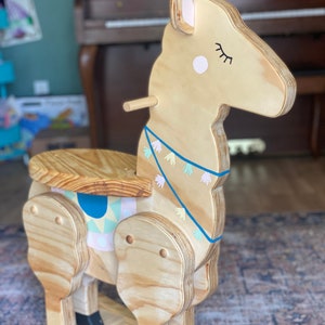 Llama Rocker Wooden Rocking Horse for Toddler Rocker Ride on Toy Llama ...