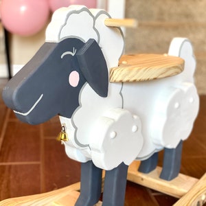 Sheep Rocker Wooden Rocking Horse for Toddler Rocker Ride on Toy Sheep ...