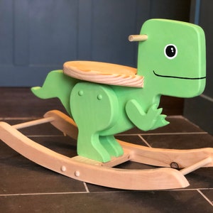 Dinosaur Rocker Wooden Rocking Horse for Toddler Rocker Ride on Toy ...