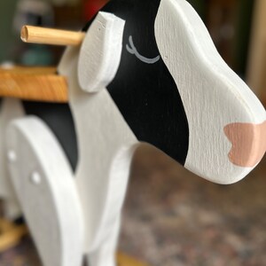 Cow Rocker Wooden Rocking Horse for Toddler Rocker Ride on Toy Baby ...