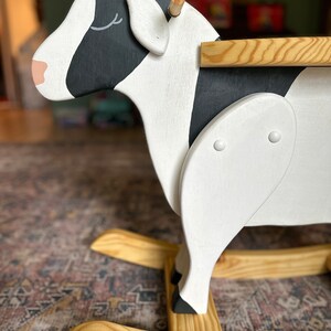 Cow Rocker Wooden Rocking Horse for Toddler Rocker Ride on Toy Baby ...