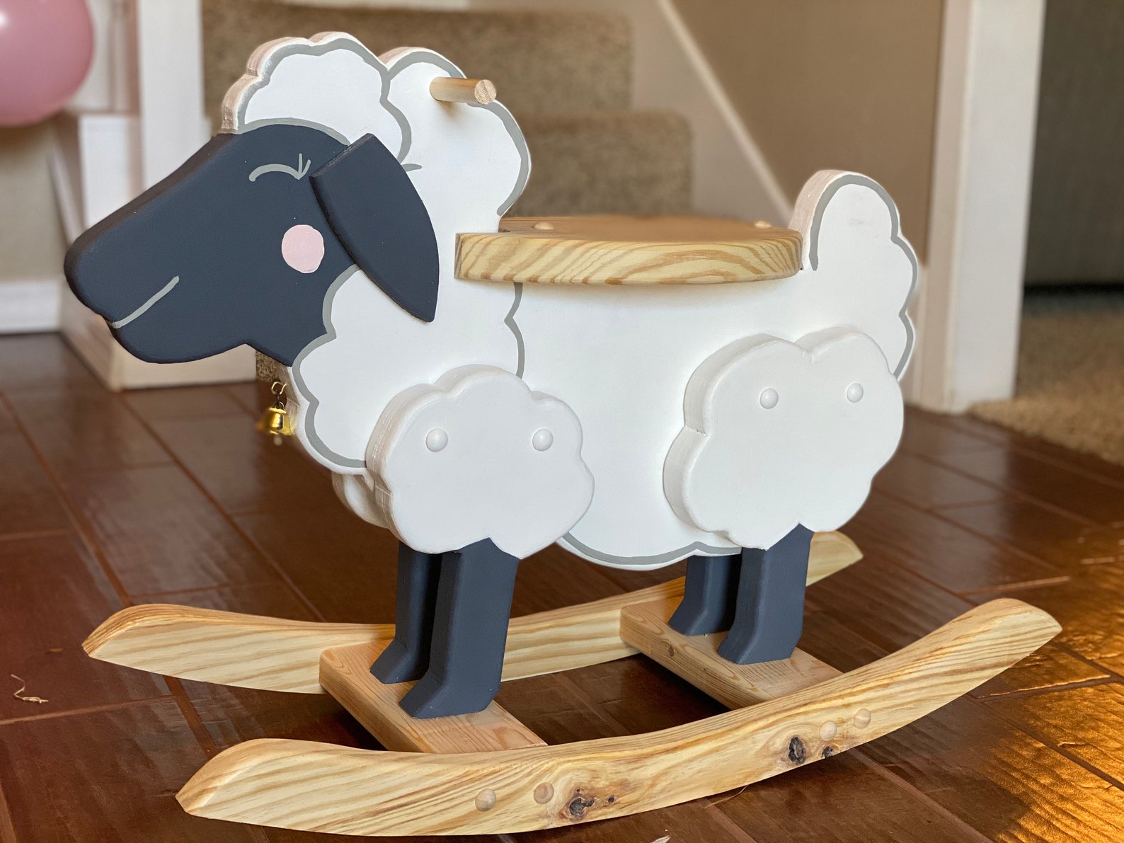 Sheep Rocker Wooden Rocking Horse for Toddler Rocker Ride on Toy Sheep ...