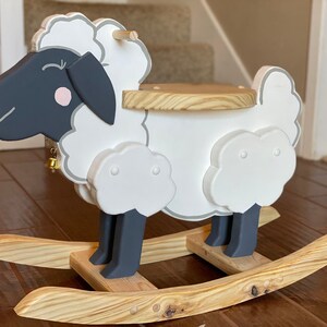 Sheep Rocker Wooden Rocking Horse for Toddler Rocker Ride on Toy Sheep ...