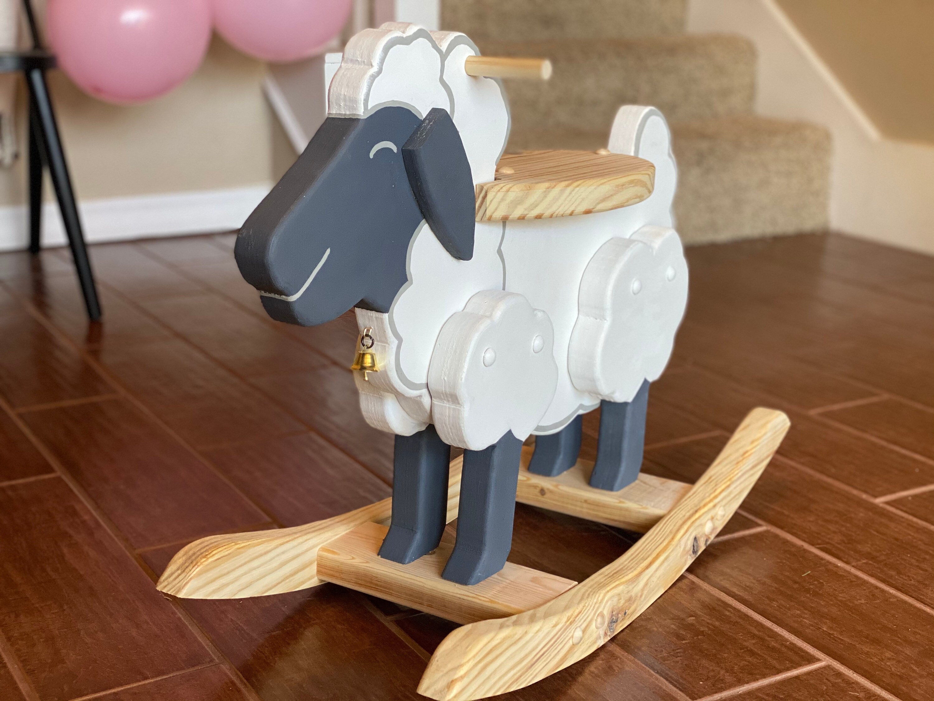 Sheep Rocker Wooden Rocking Horse for Toddler Rocker Ride on Toy Sheep ...