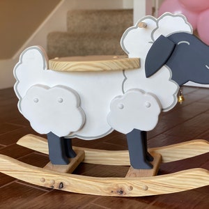 Sheep Rocker Wooden Rocking Horse for Toddler Rocker Ride on Toy Sheep ...