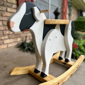 Cow Rocker Wooden Rocking Horse for Toddler Rocker Ride on Toy Baby ...