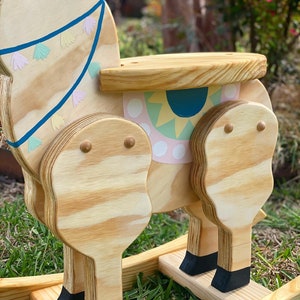 Llama Rocker Wooden Rocking Horse for Toddler Rocker Ride on Toy Llama ...