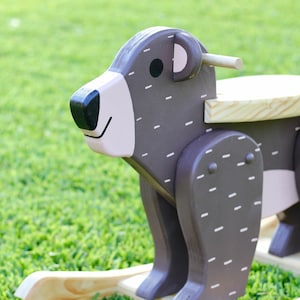 Bear Rocker Wooden Rocking Horse for Toddler Rocker Ride on Toy Bear ...