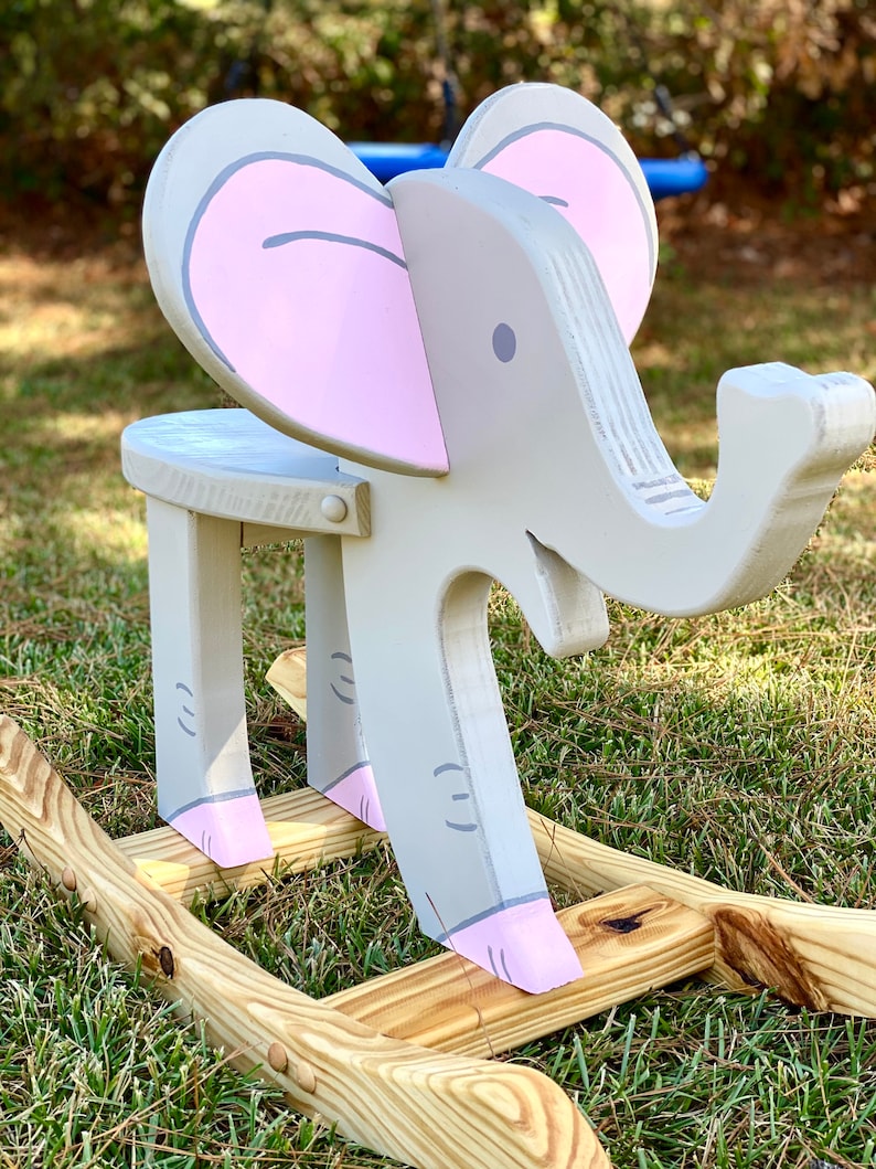 Elephant Rocker Elephant Rocking Horse Wood Rocker Baby Shower - Etsy