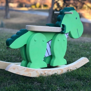 Dragon Rocker Wooden Rocking Horse for Toddler Rocker Ride on Toy Baby ...